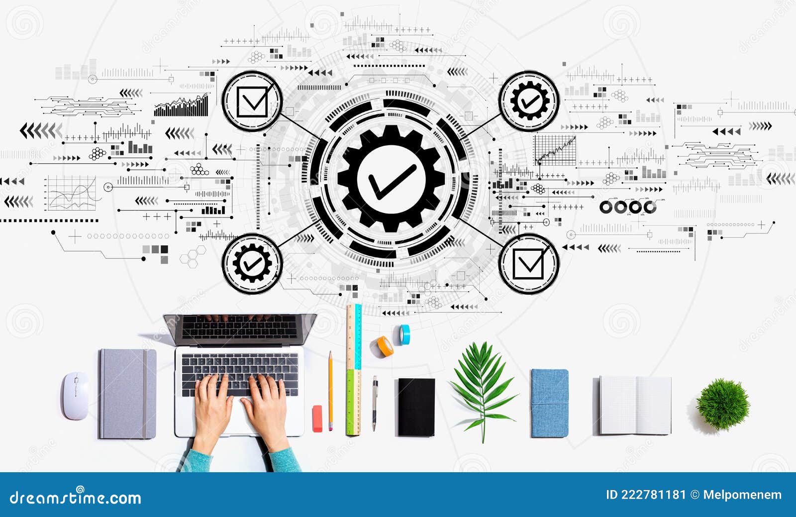 Quality Control Approval with Person Using a Laptop Stock Image - Image ...