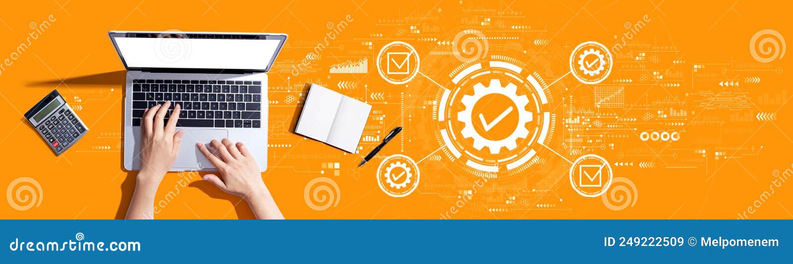 Quality Control Approval with Person Using a Laptop Stock Image - Image ...