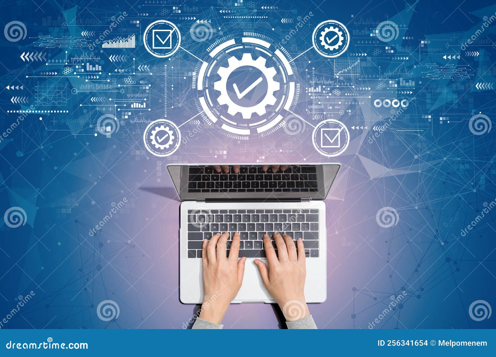 Quality Control Approval with Person Using Laptop Stock Photo - Image ...