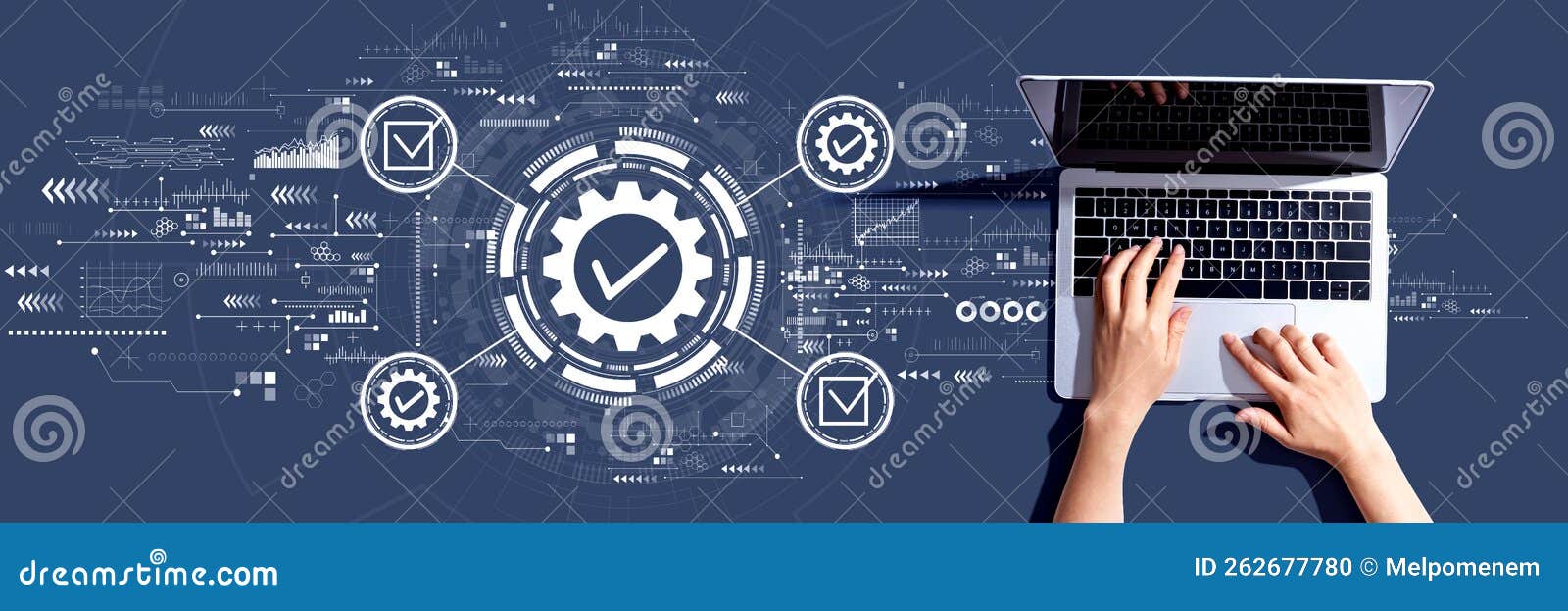 Quality Control Approval with Person Using a Laptop Stock Photo - Image ...