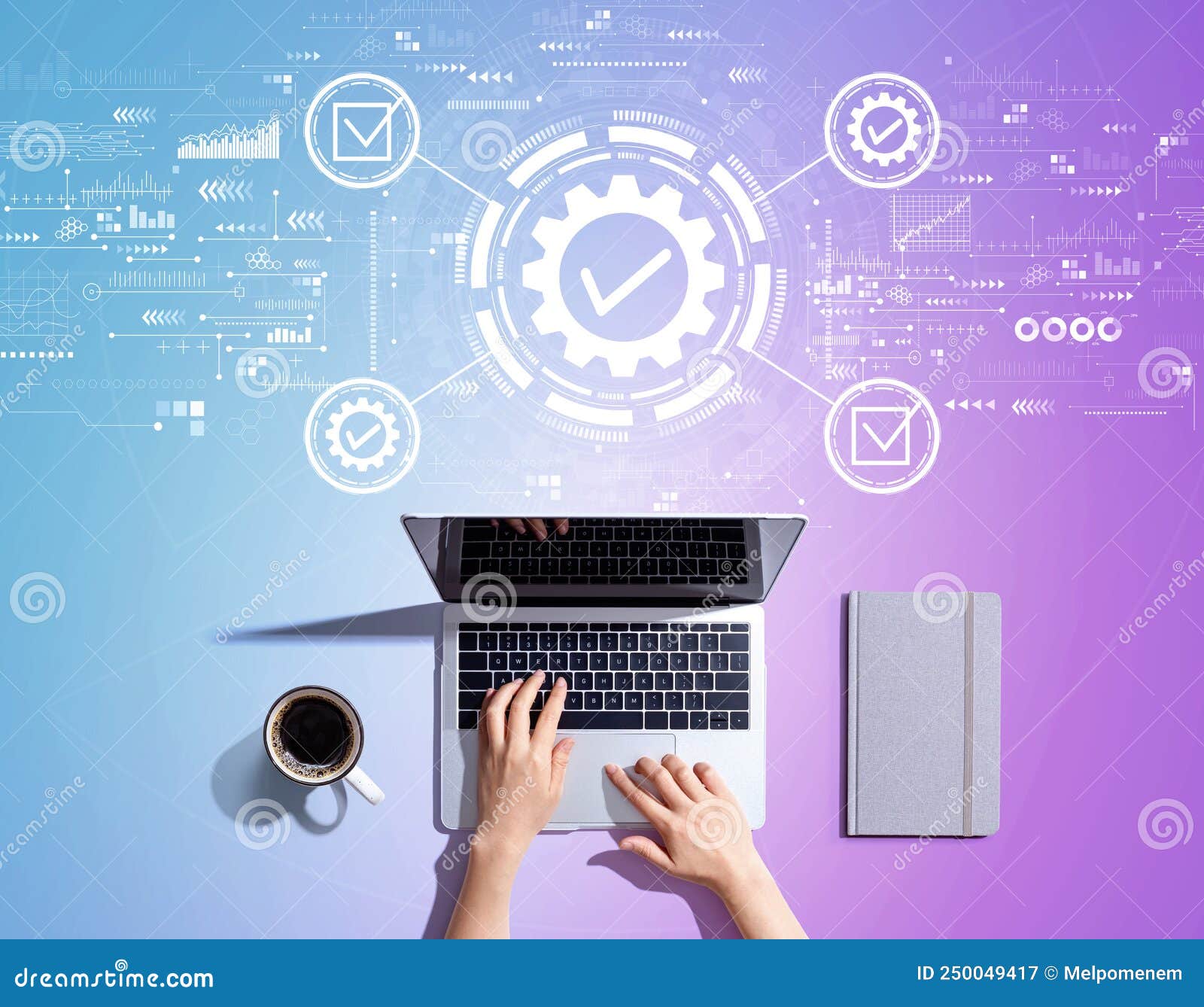 Quality Control Approval with Person Using a Laptop Stock Image - Image ...