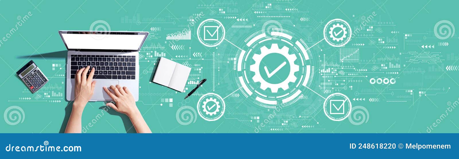 Quality Control Approval with Person Using a Laptop Stock Photo - Image ...