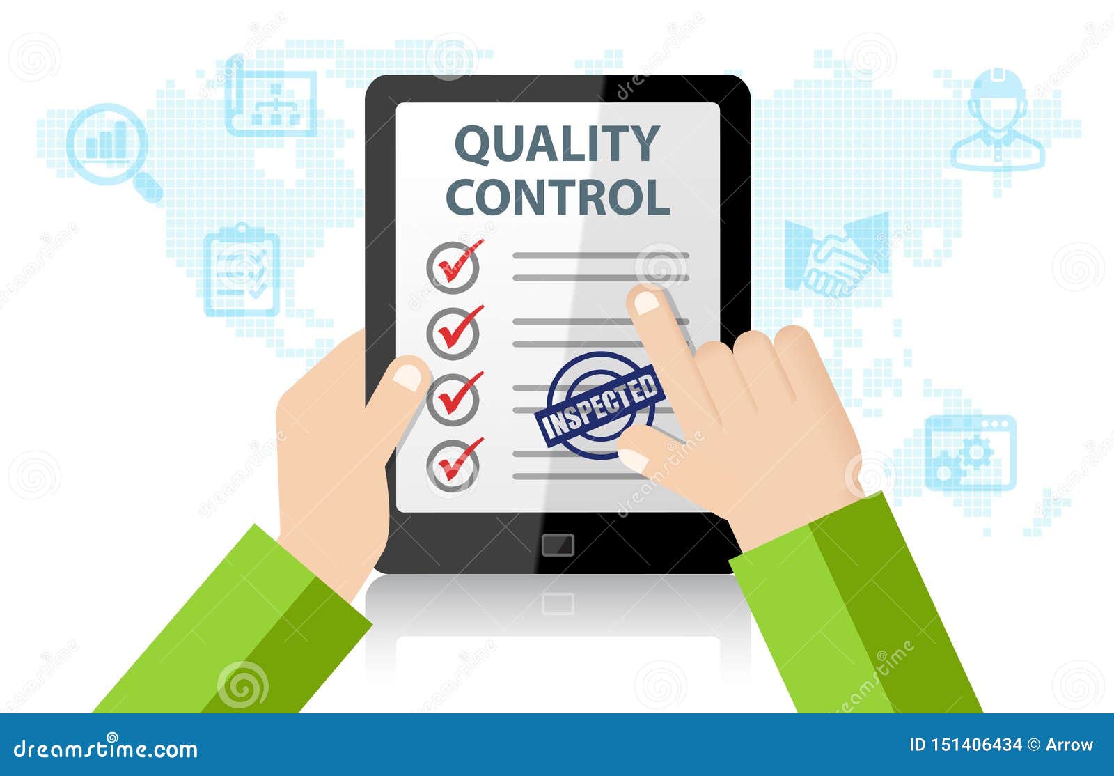 Quality Control Approval stock illustration. Illustration of chart ...