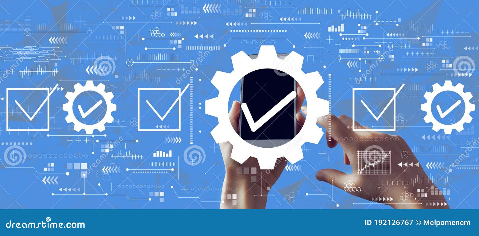 Quality Control Approval with Smartphone Stock Image - Image of cell ...