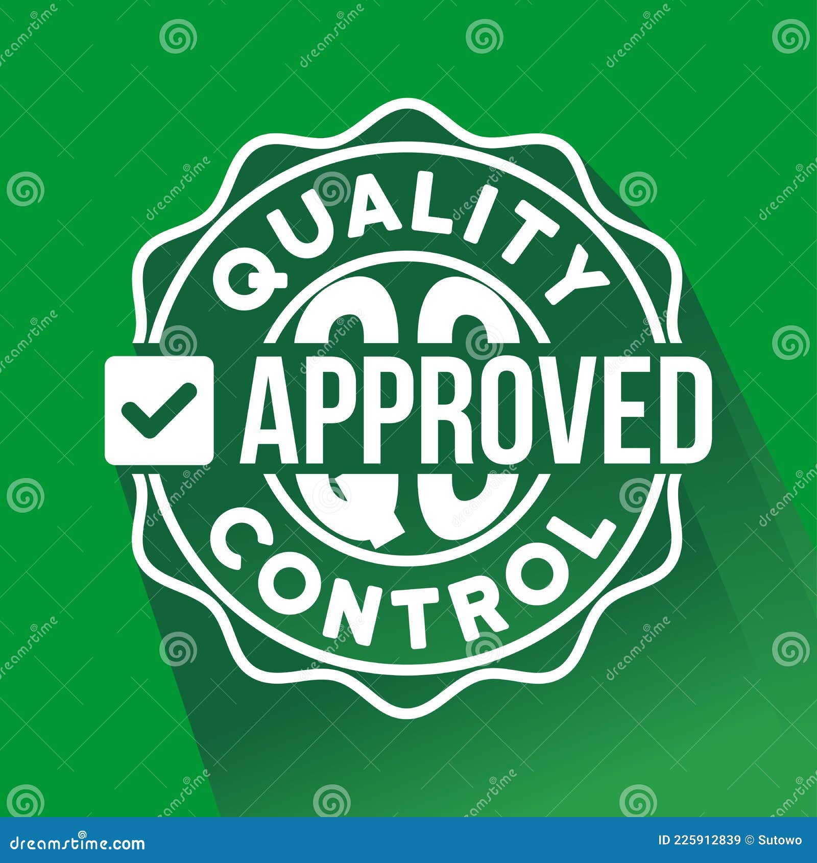 Quality Control Approved Concept. with Long Shadow and Check Mark ...
