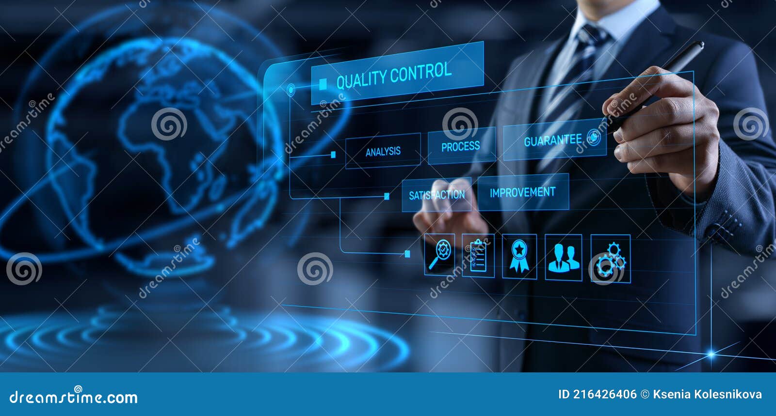 Quality Control Assurance Standard Certification Technology Concept ...