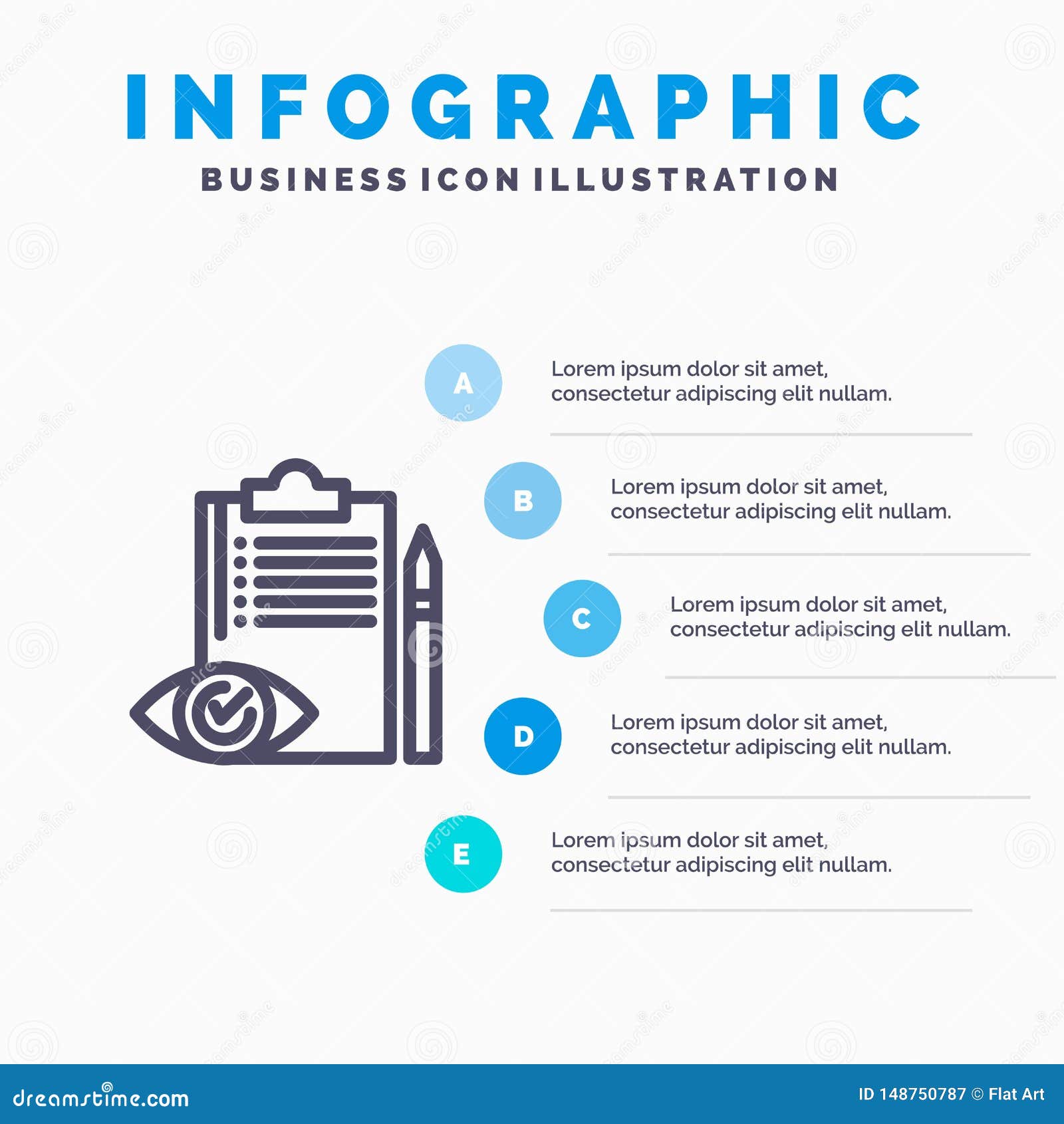 Quality Control, Backlog, Checklist, Control, Plan Line Icon with 5 ...