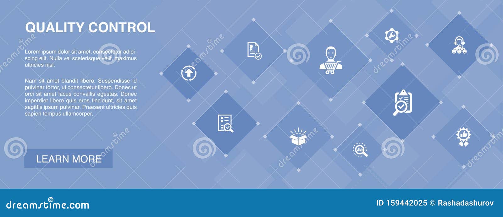 Quality Control Banner 10 Icons Concept Stock Vector - Illustration of ...