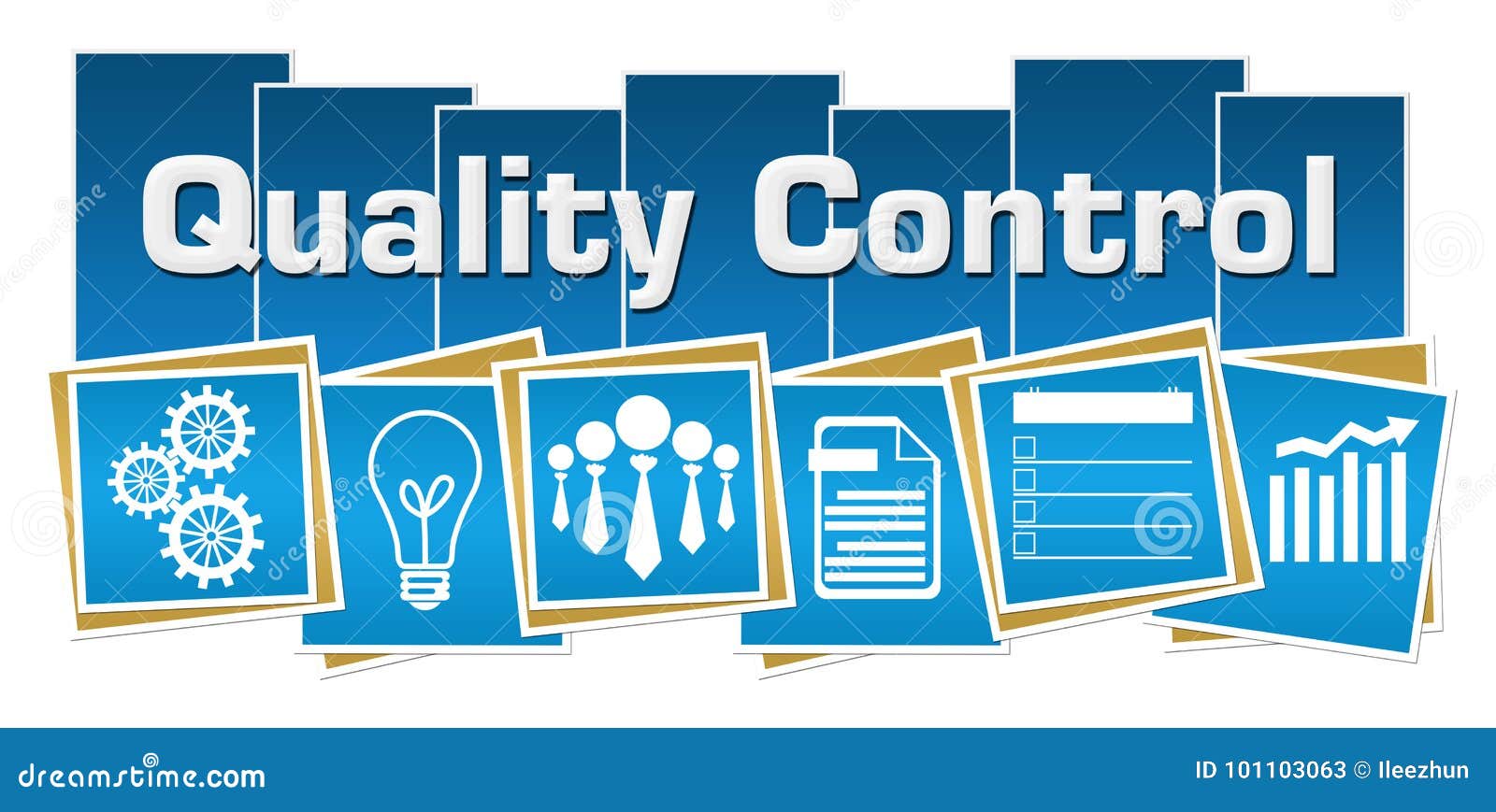 Quality Control Business Symbols Blue Squares Stripes Stock ...