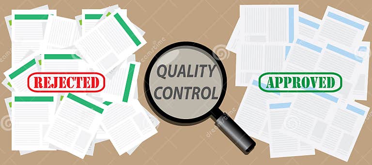 Quality Control Check Document with Approved and Rejected Stamps Stock ...