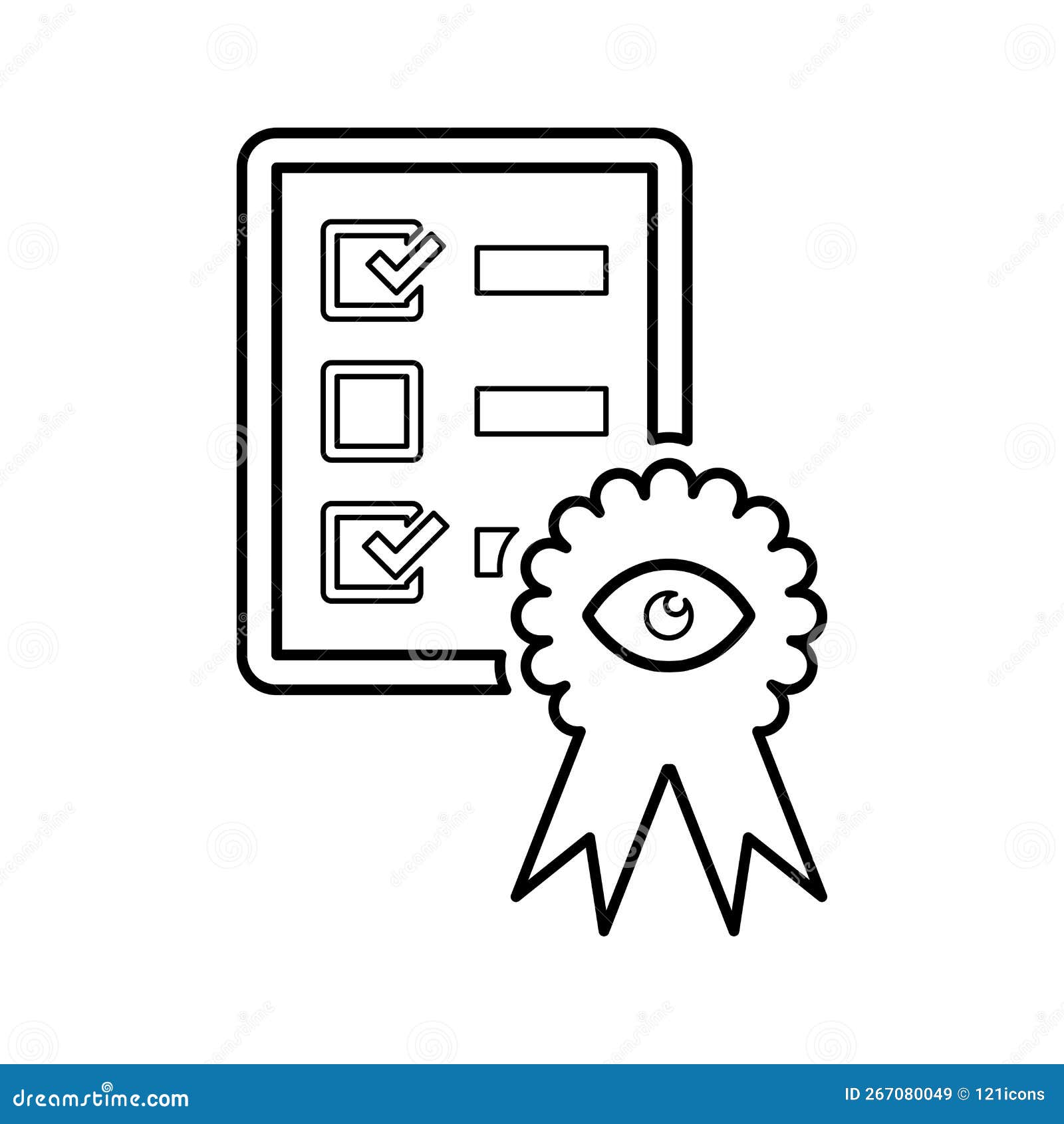 Quality Control Checklist Line Icon. Outline Vector Stock Illustration ...