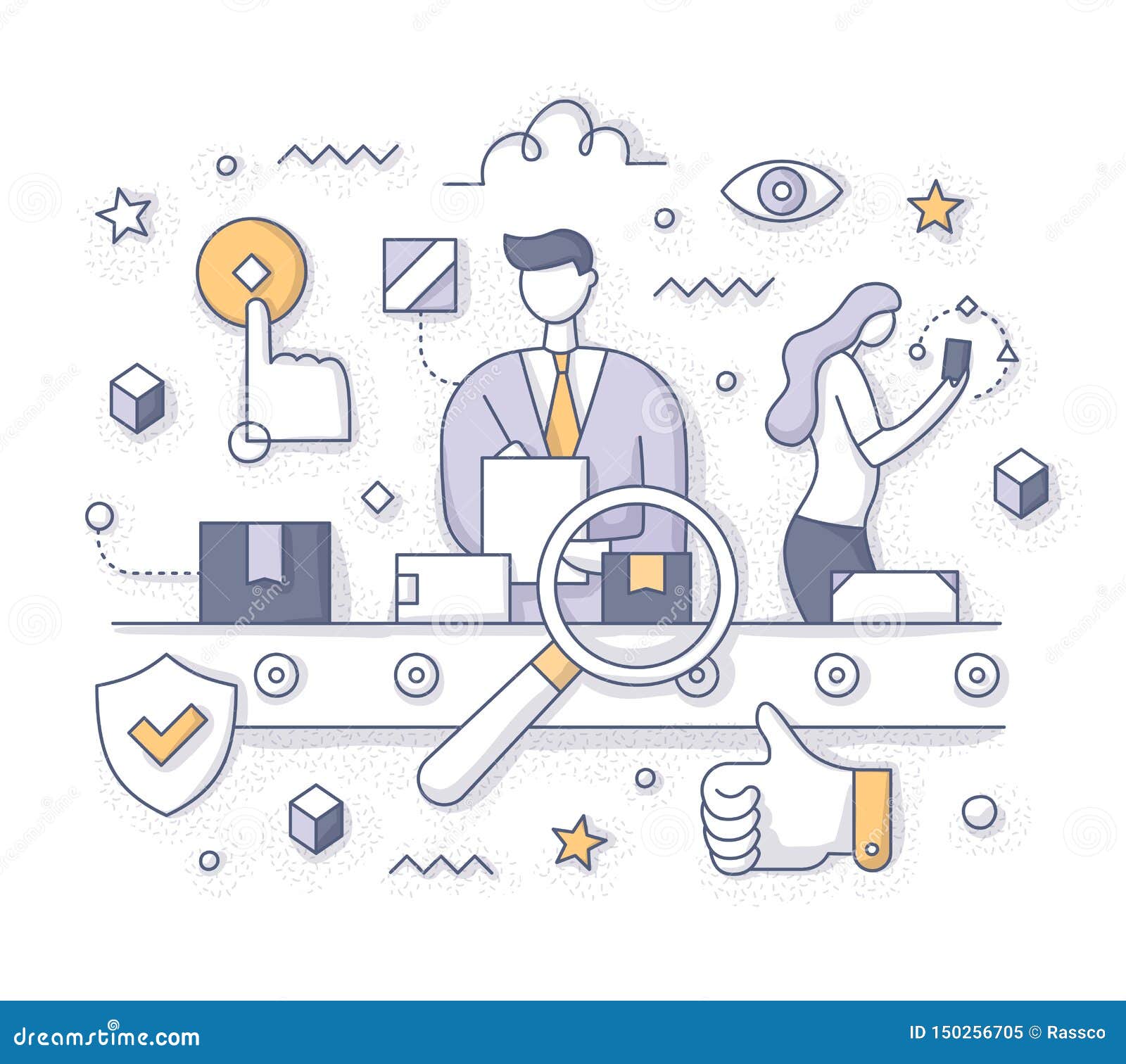 Quality Control Concept stock vector. Illustration of control - 150256705