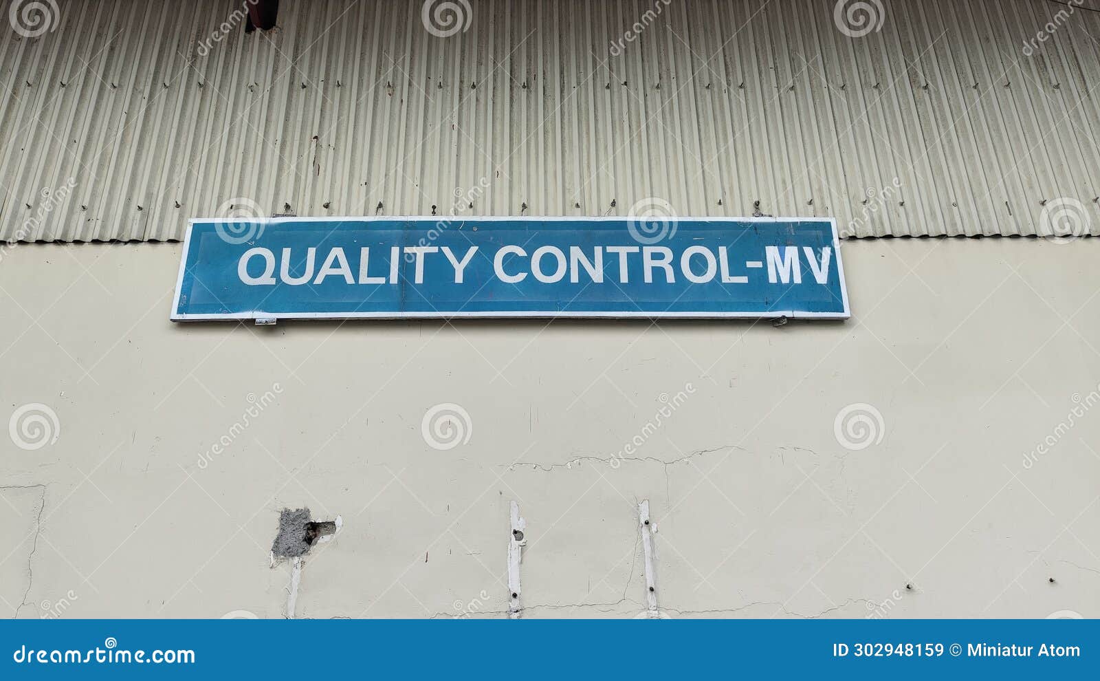 Quality Control Division Building Nameplate, Blue Background and White ...