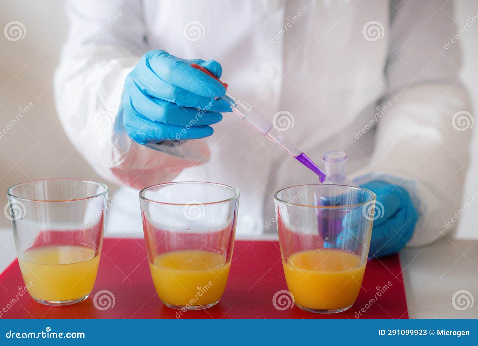 Juice Quality Control Inspection in Lab Stock Image - Image of quality ...