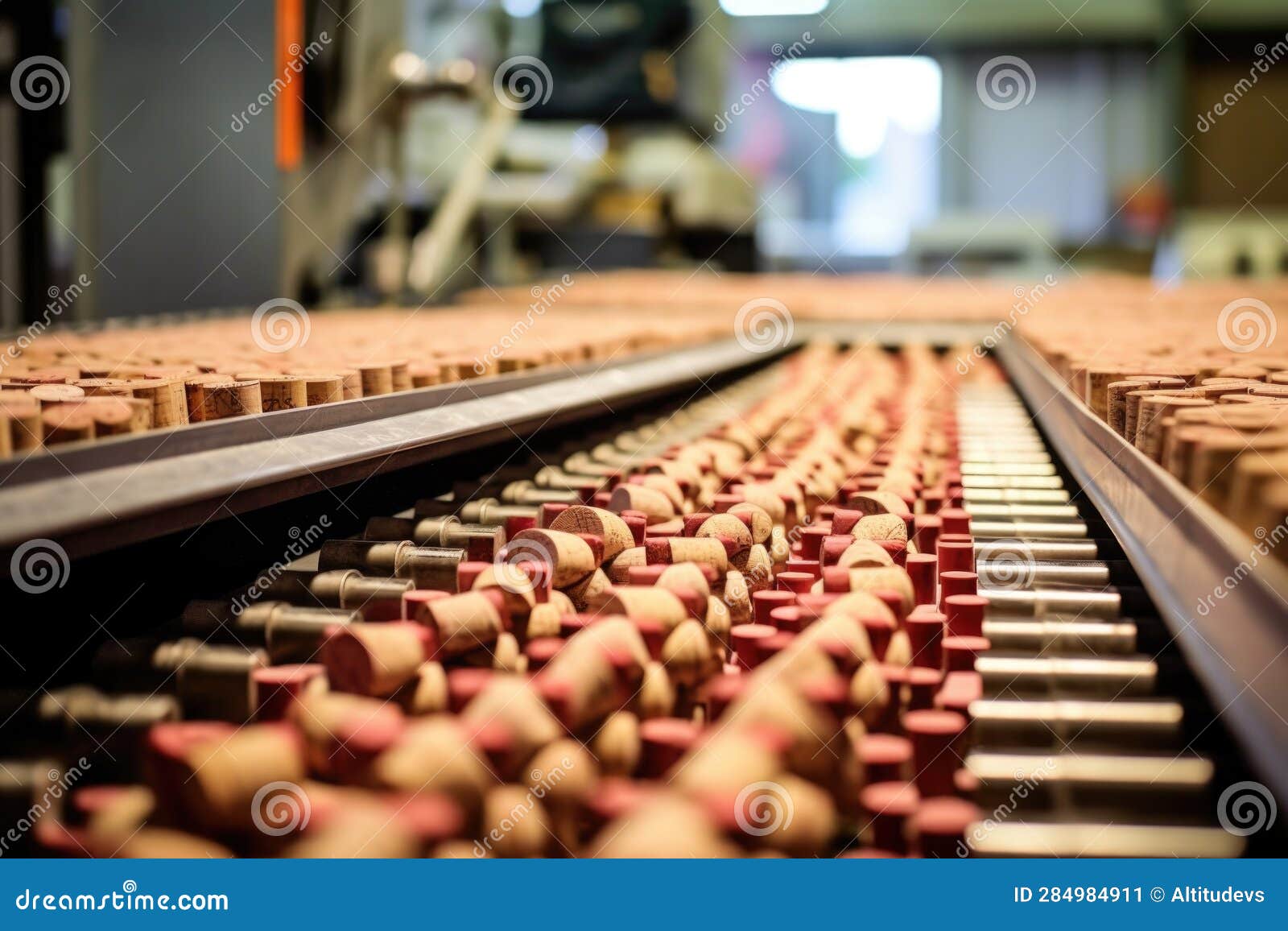 Quality Control of Finished Wine Corks on Conveyor Belt Stock ...