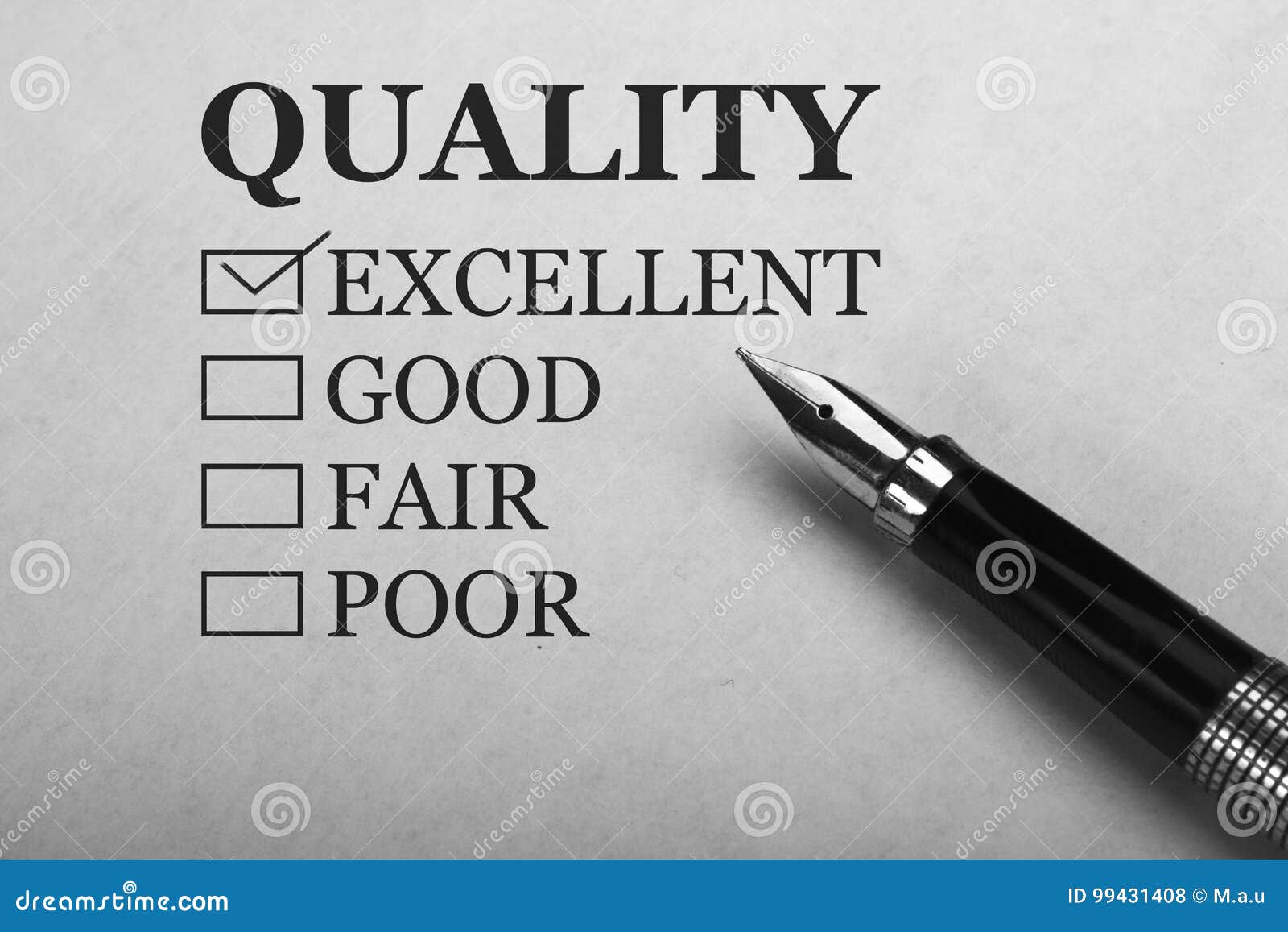 Quality control form stock photo. Image of corporate - 99431408