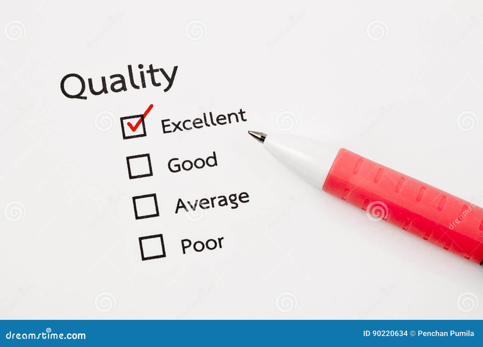 Quality Control Form with Red Marker. Stock Photo - Image of symbol ...