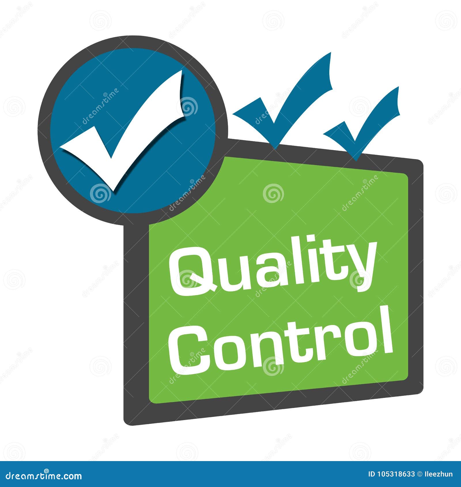 Quality Control Green Blue Circle Square Stock Illustration ...