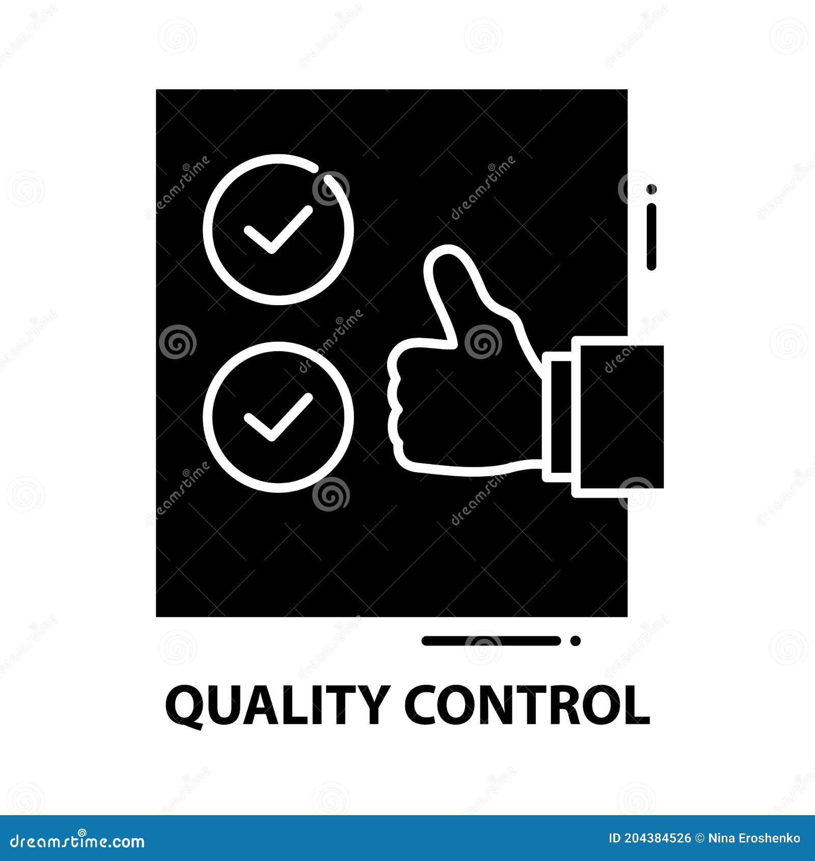 Quality Control Icon, Black Vector Sign with Editable Strokes, Concept ...