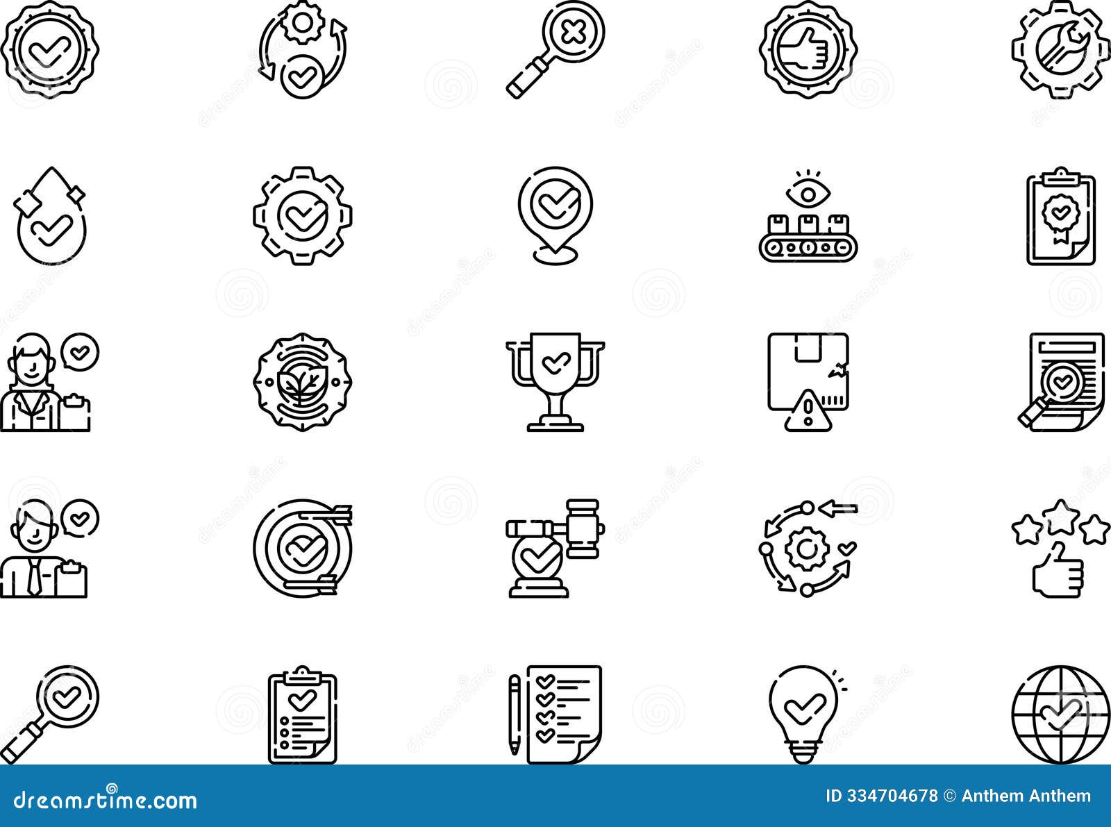 Quality Control Icons Collection is a Vector Illustration with Editable ...