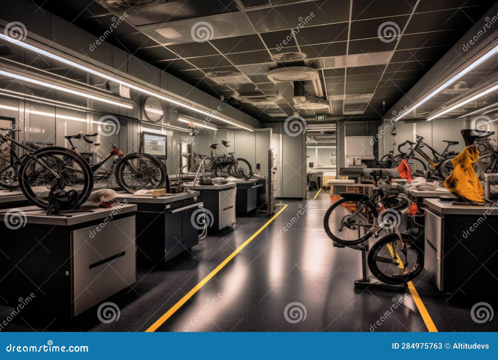 Quality Control Inspection Area for Bikes Stock Illustration ...