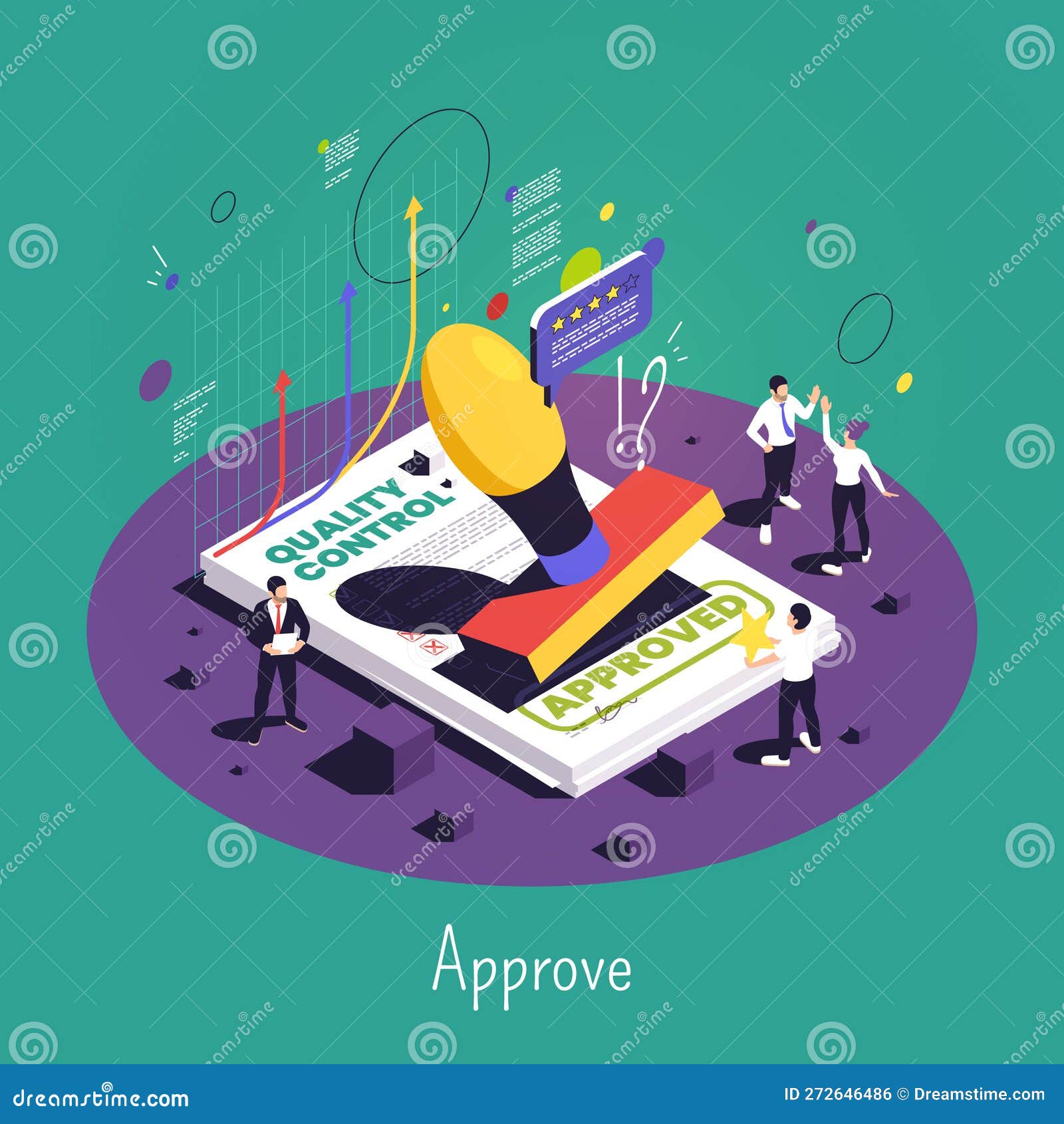 Quality Control Isometric Background Stock Vector - Illustration of ...
