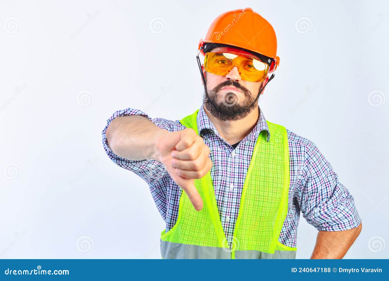 Quality Control, Low-quality Construction Concept with Foreman Holding ...