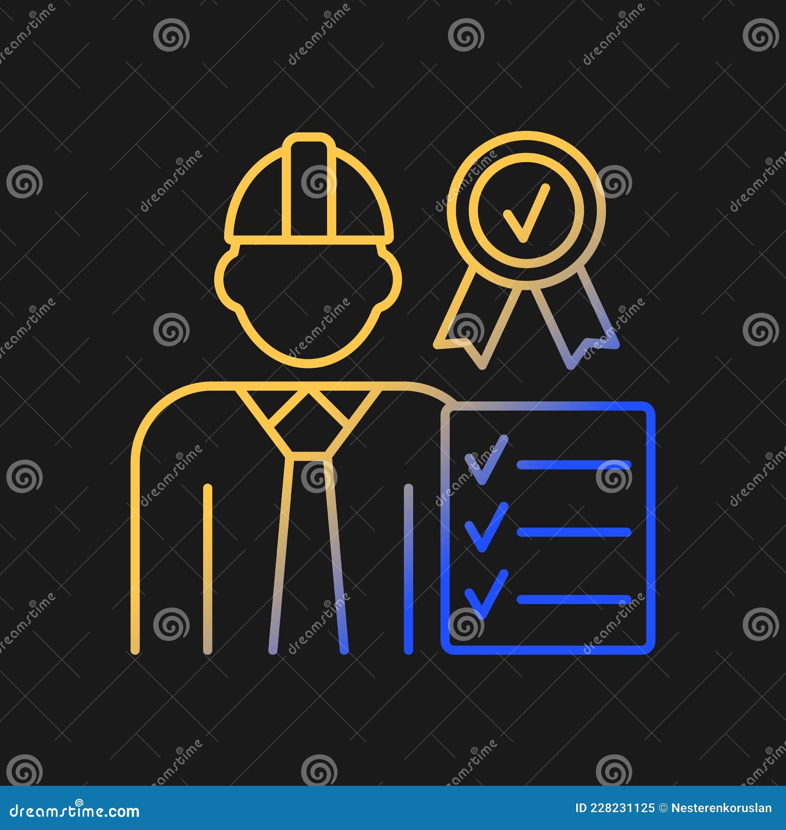 Quality Control Manager Gradient Vector Icon for Dark Theme Stock ...