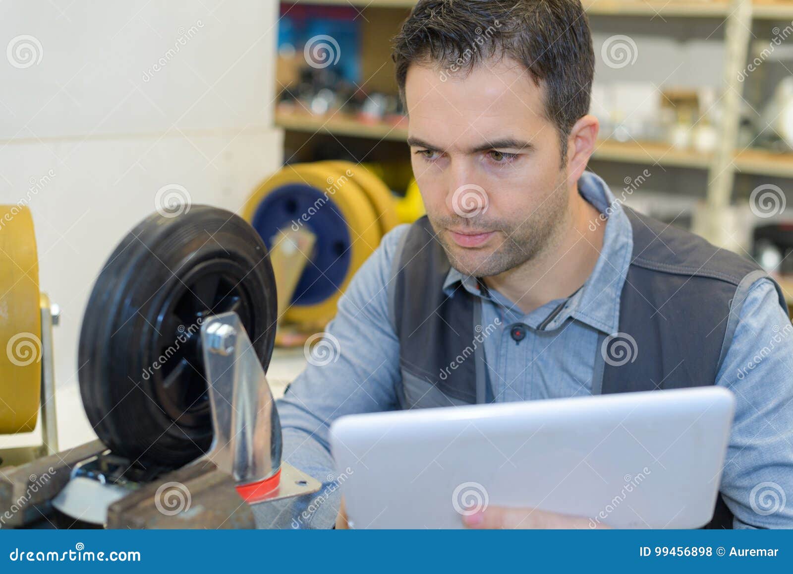 Quality Control Manager in Workshop Stock Photo - Image of application ...