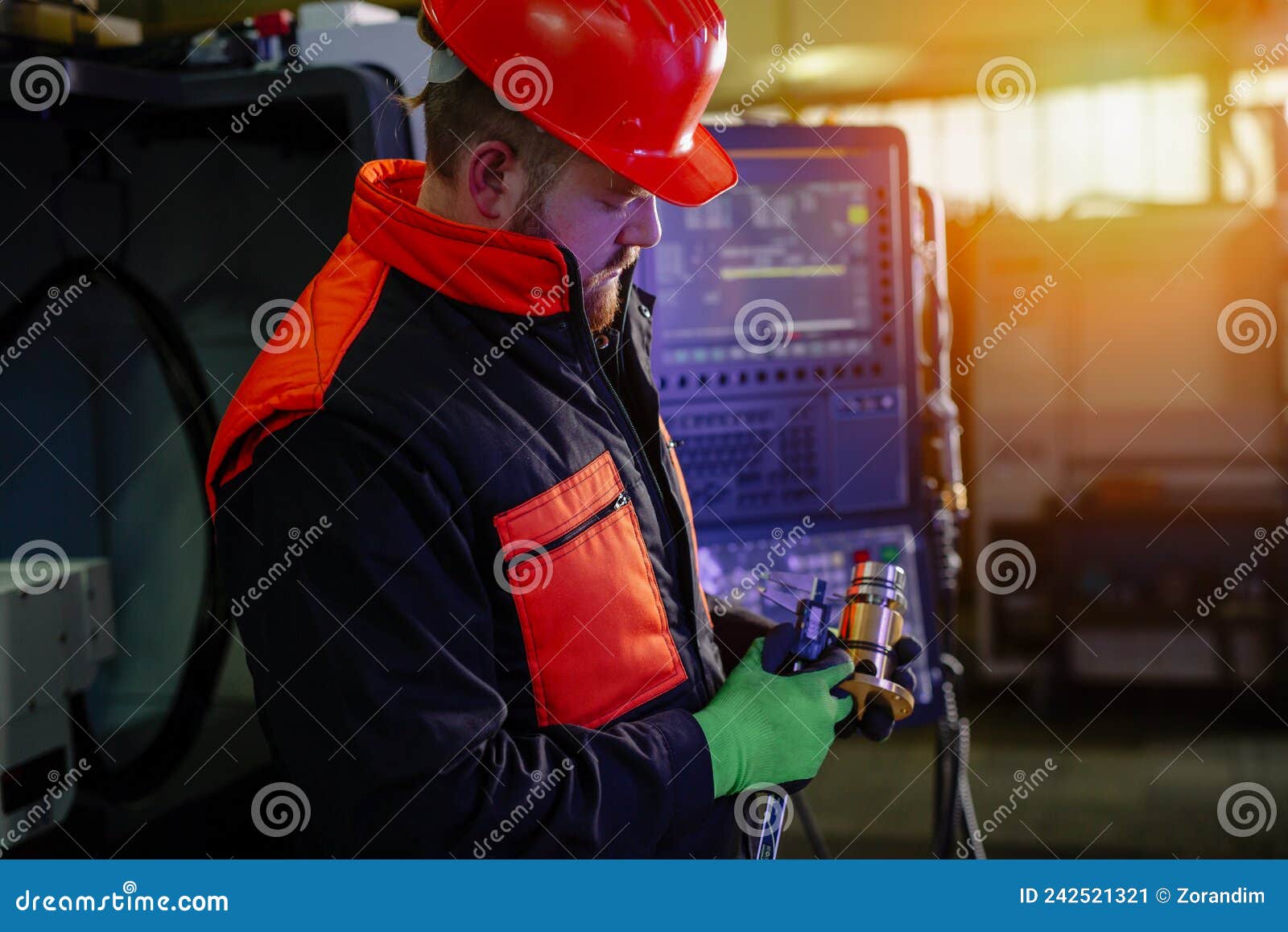 Quality Control Manufacturing.Hands of an Engineer Measures a Metal ...