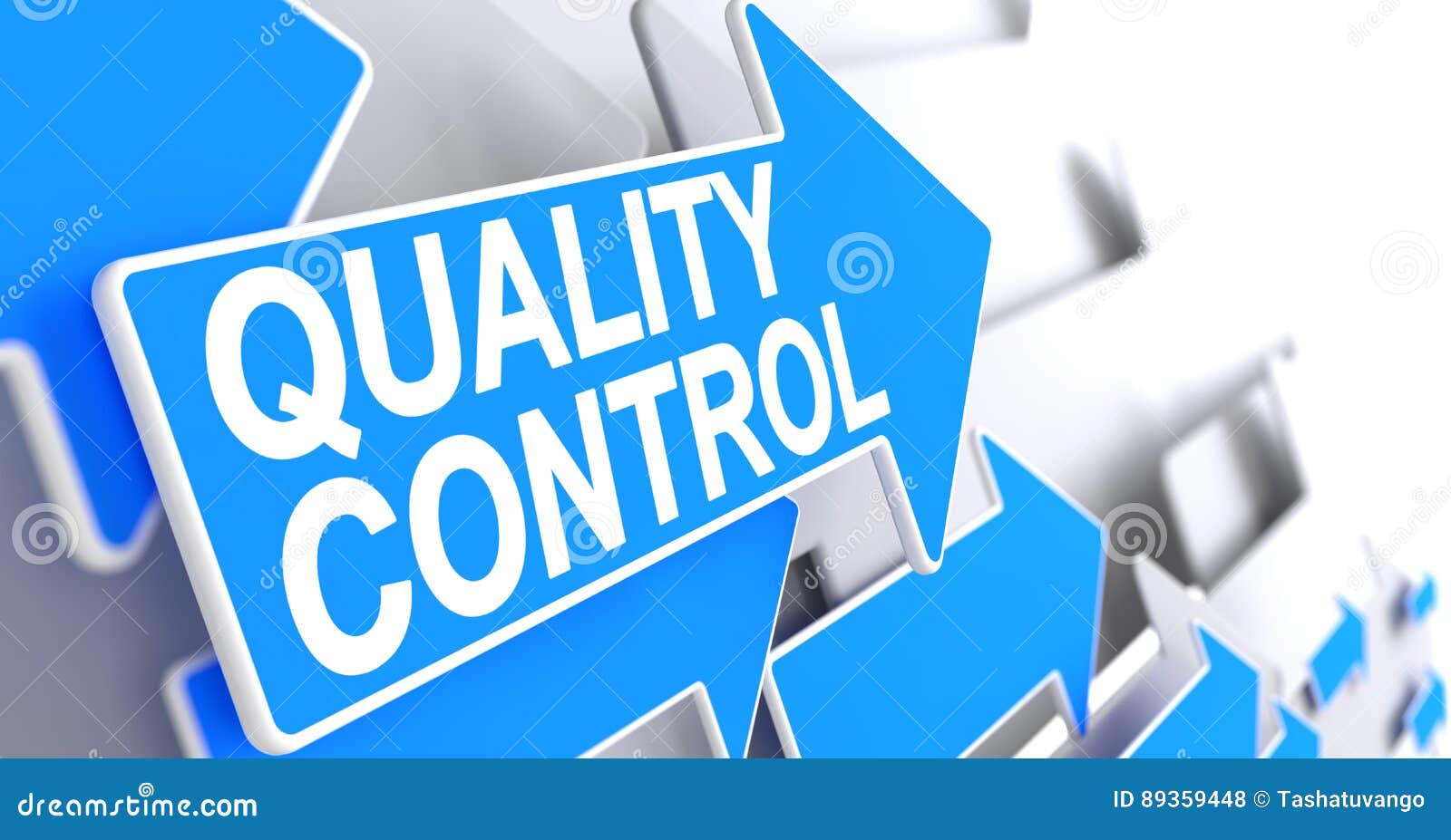 Quality Control - Message on the Blue Pointer. 3D. Stock Illustration ...