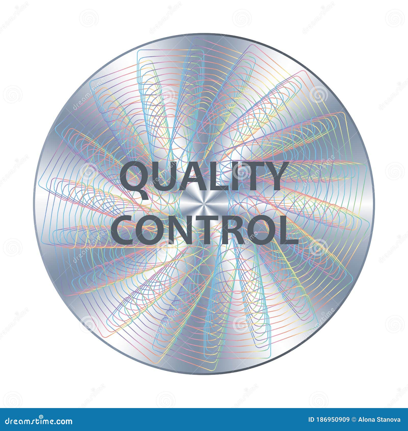 Quality Control Metal Icon, Sticker, Hologram. Vector Element for ...