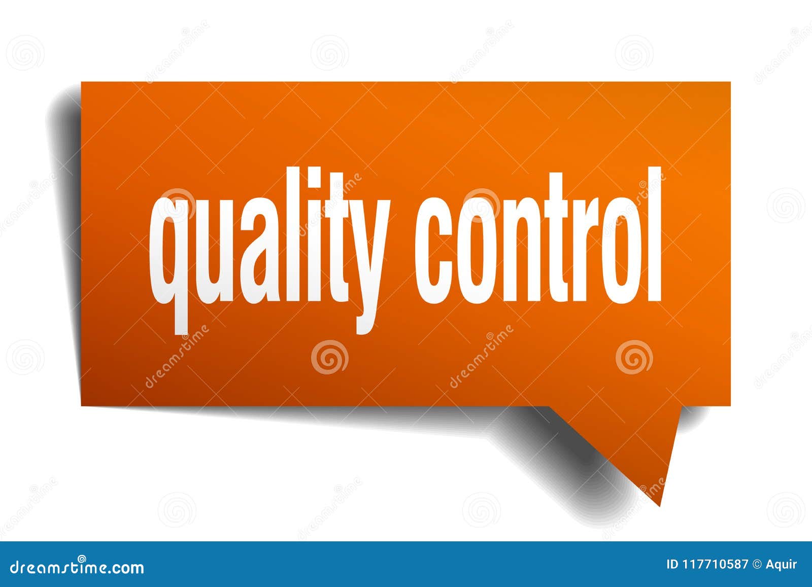 Quality Control Orange 3d Speech Bubble Stock Vector - Illustration of ...