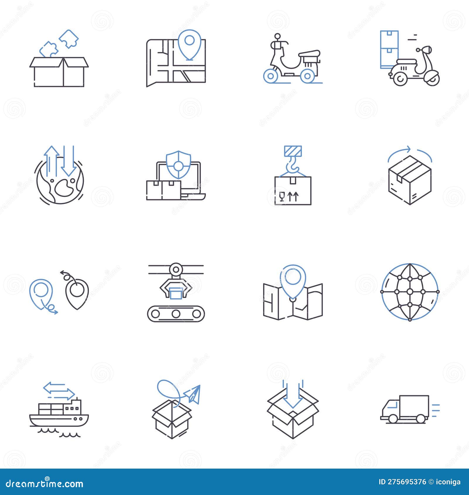 Quality Control Line Icons Collection Inspection Standards Accuracy
