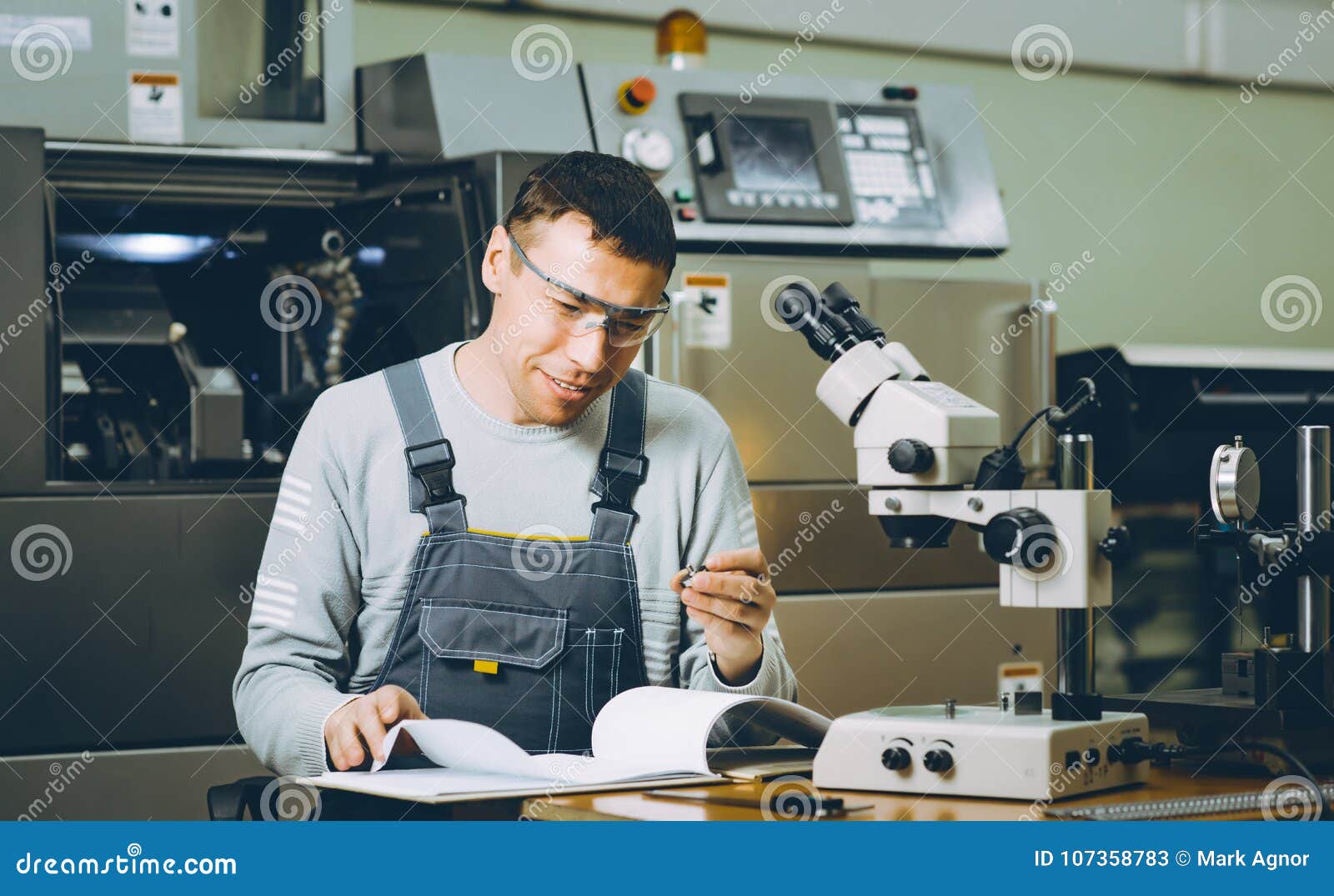 Quality control part stock image. Image of working, metal - 107358783