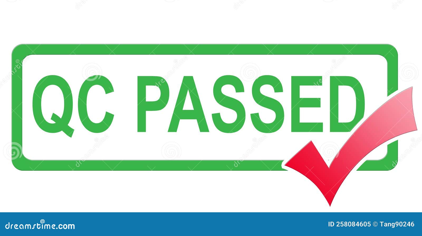 Quality Control Passed with Red Check Mark Isolated Stock Illustration ...