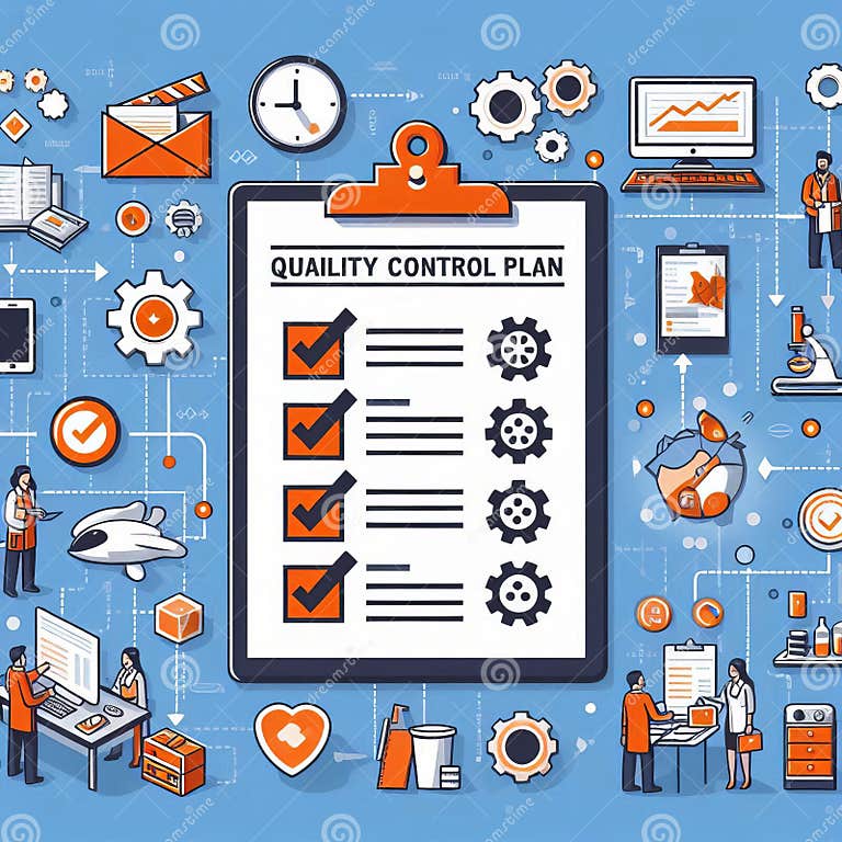 Quality Control Plan Quality Control Plan Checklist with Icons F Stock ...