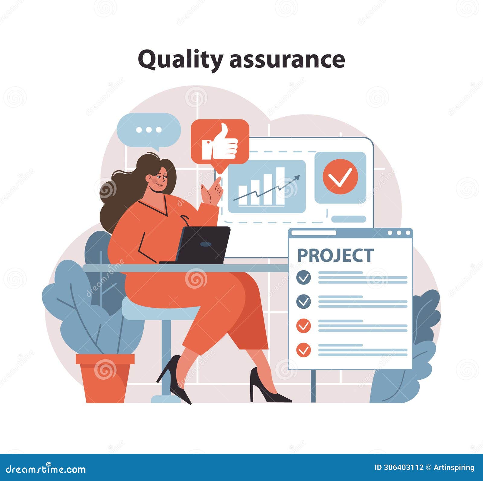 Quality Control in Project Management. Manager Reviewing Performance ...