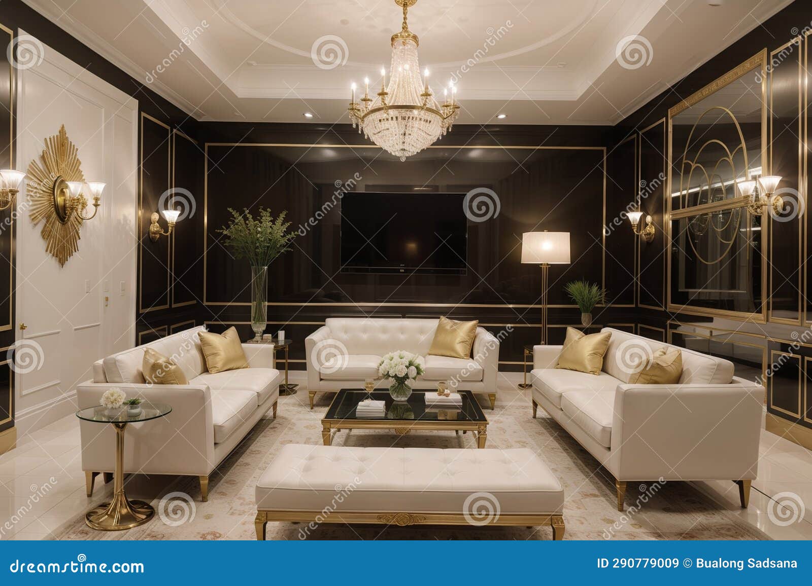 Showcasing Interior Design in Style Gilded Glory Stock Illustration ...