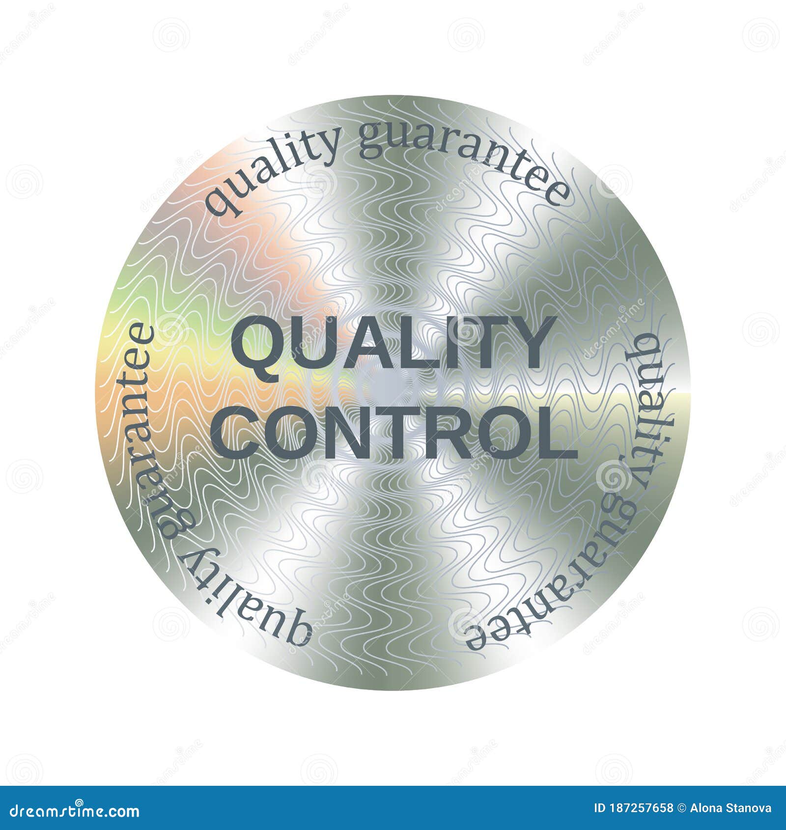 Quality Control Round Hologram Realistic Sticker. Vector Element for ...