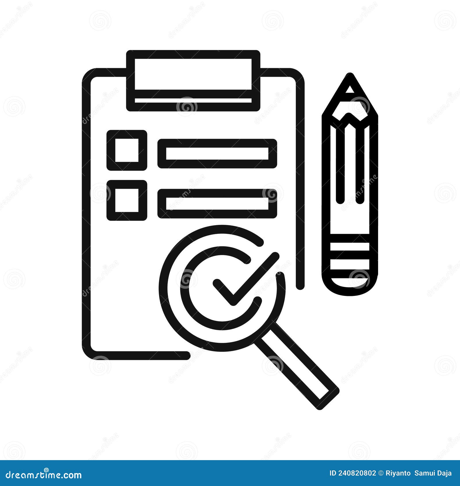 Quality Control Black and White Icon Illustration Stock Vector ...
