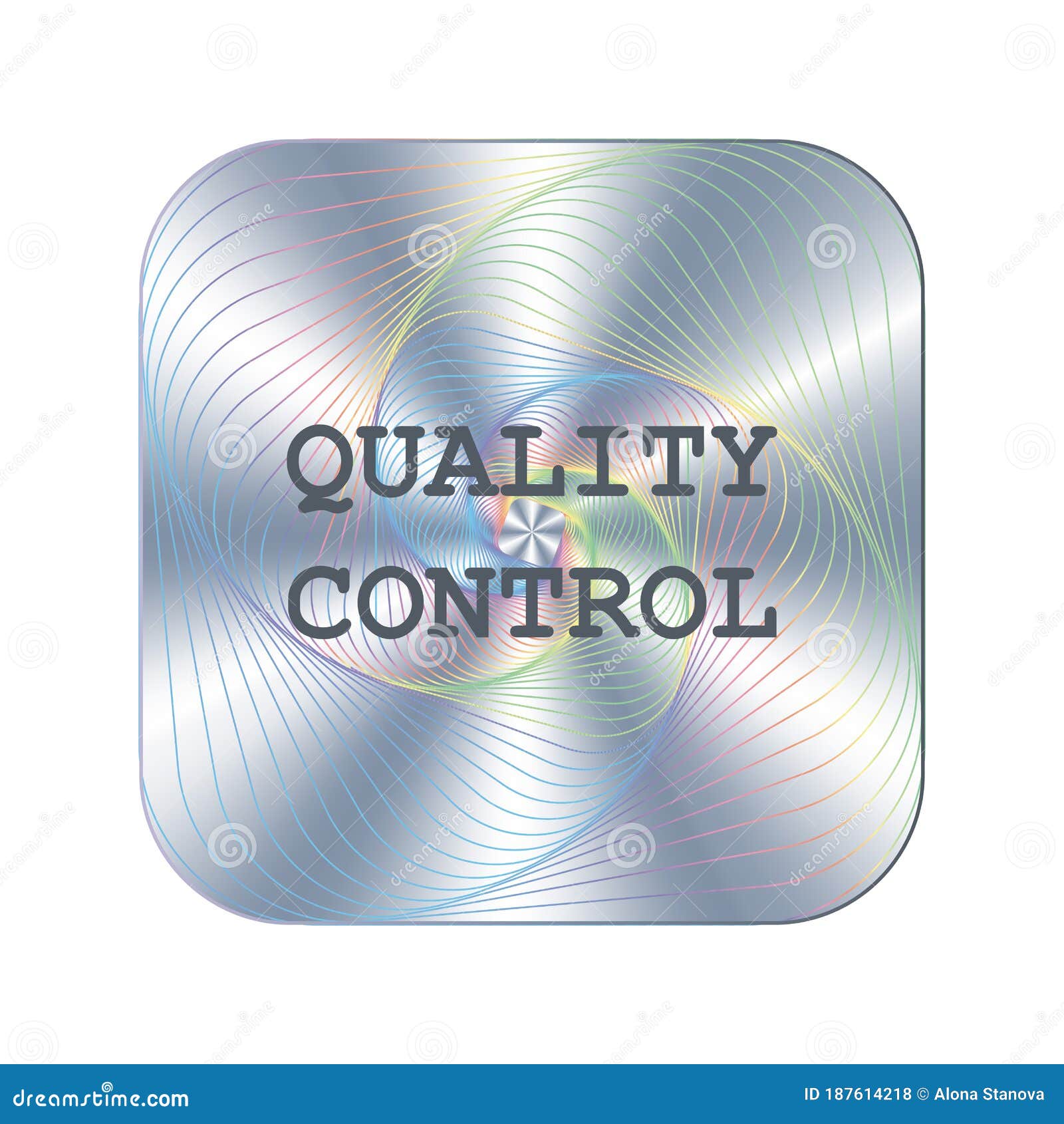 Quality Control Square Hologram Realistic Sticker. Vector Element for ...