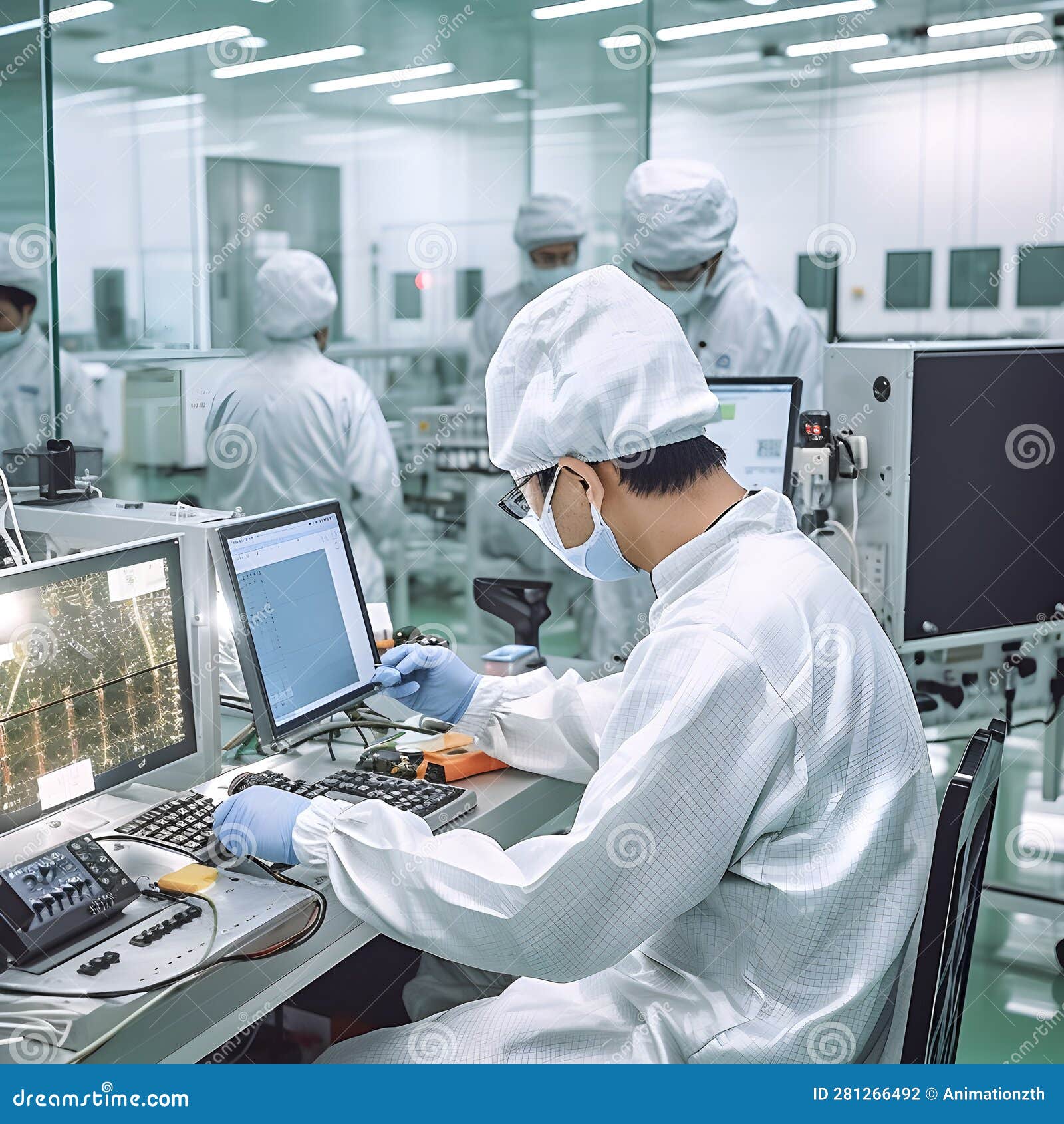 Quality Control Station Within The Factory, Where Technicians Are ...