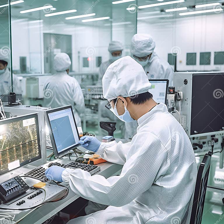 Quality Control Station within the Factory, Where Technicians are ...