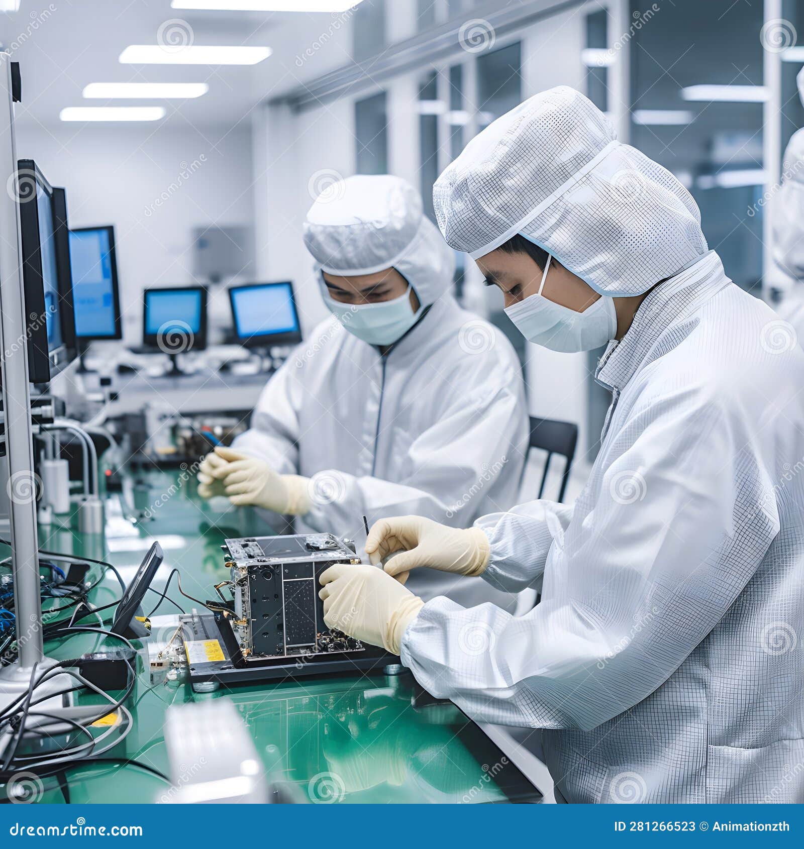 Quality Control Station Within The Factory, Where Technicians Are ...