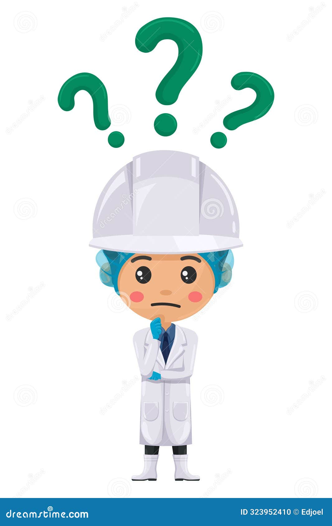 Quality Control Supervisor Expressing Doubt, Uncertainty with a ...