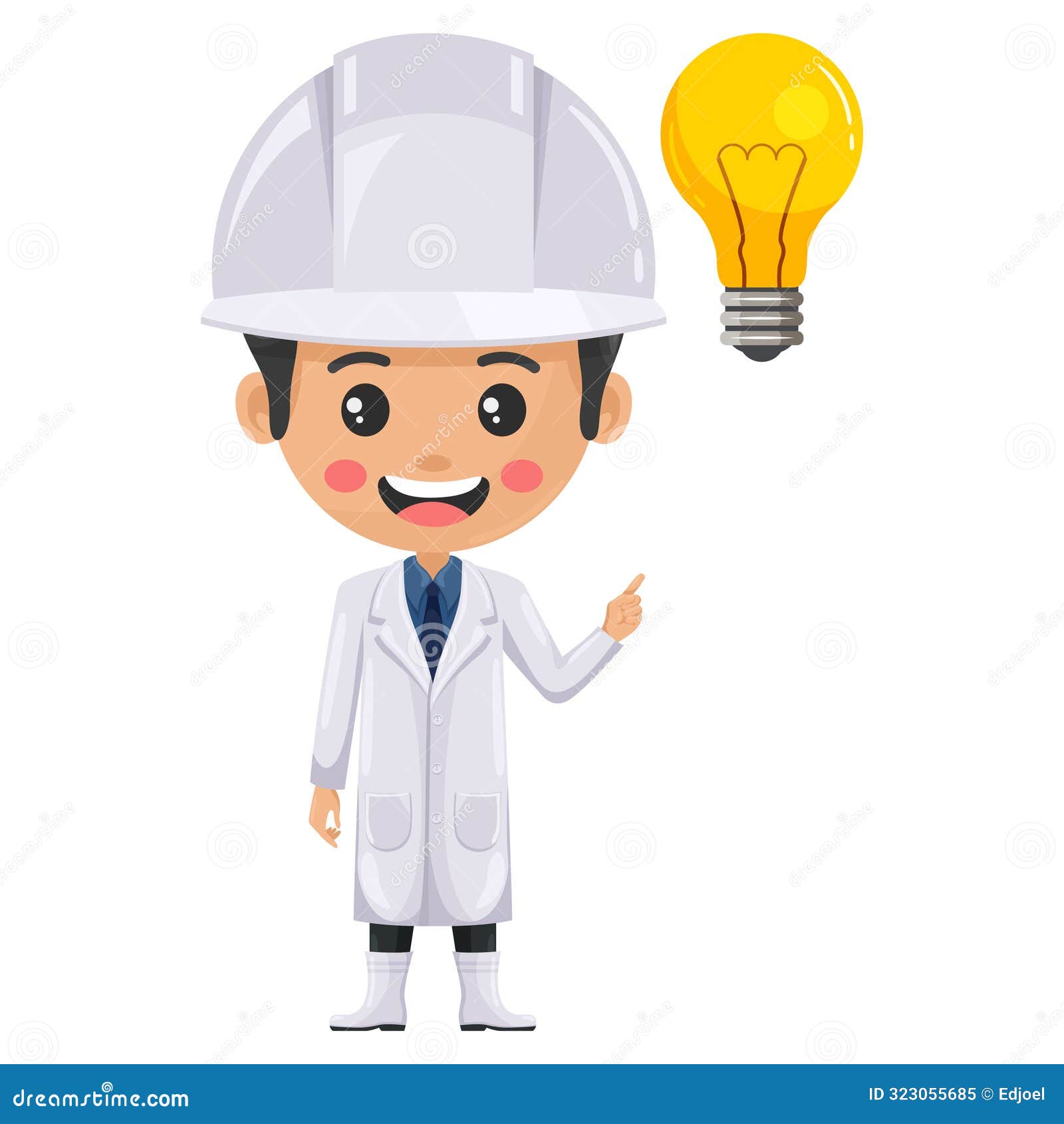 Quality Control Supervisor With A Light Bulb. Food Industry Engineer ...