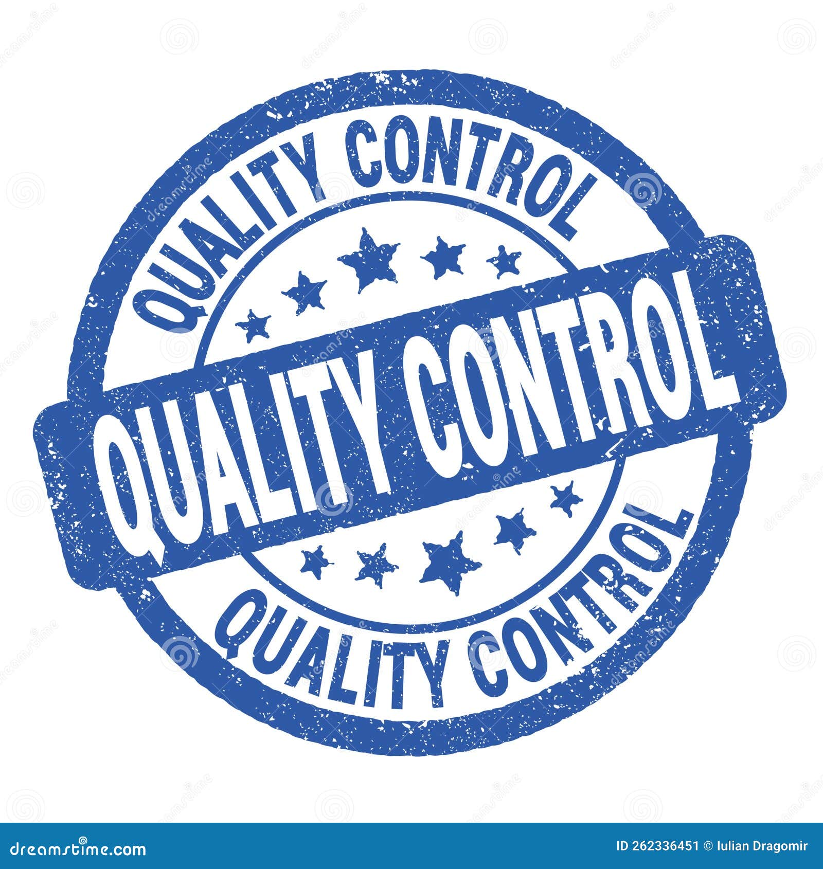 QUALITY CONTROL Text Written on Blue Round Stamp Sign Stock ...