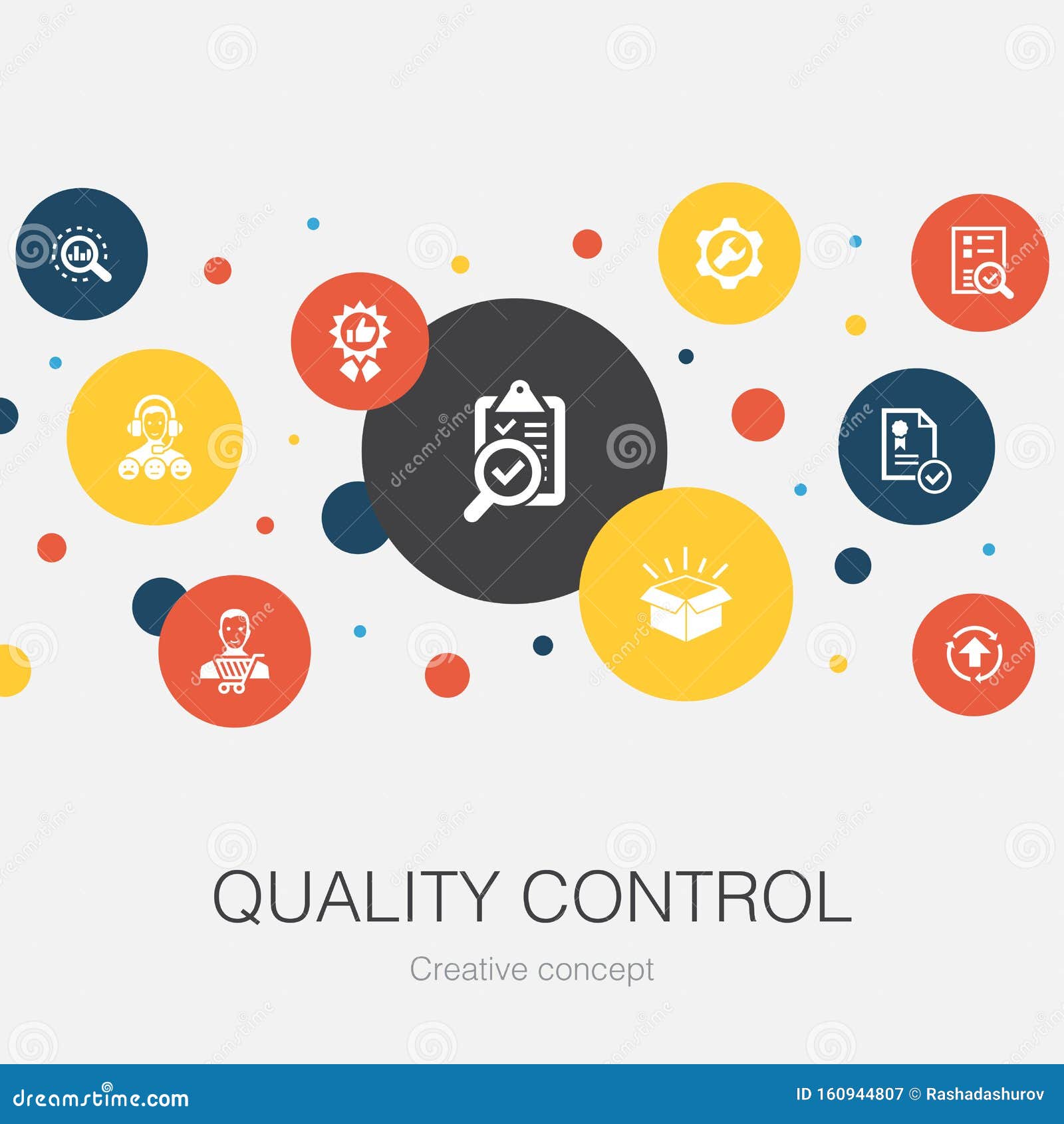 Quality Control Trendy Circle Template Stock Vector - Illustration of ...