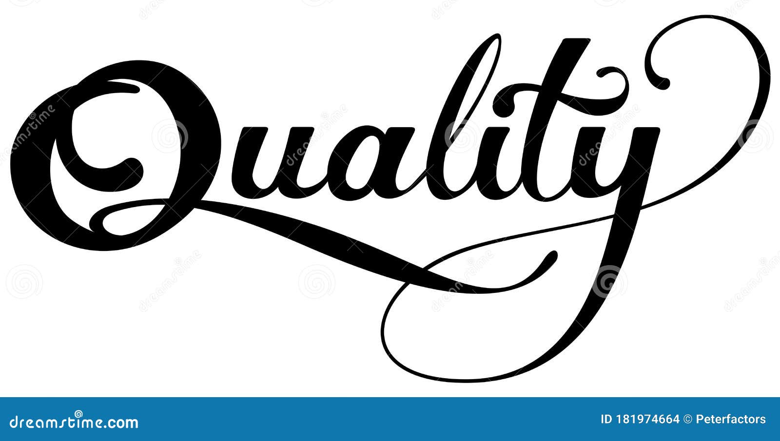 Quality - Custom Calligraphy Text Stock Vector - Illustration of merit ...